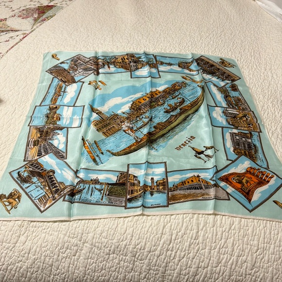 Accessories | Vintage Italian Scarf From Venice With Venetian Landmarks ...
